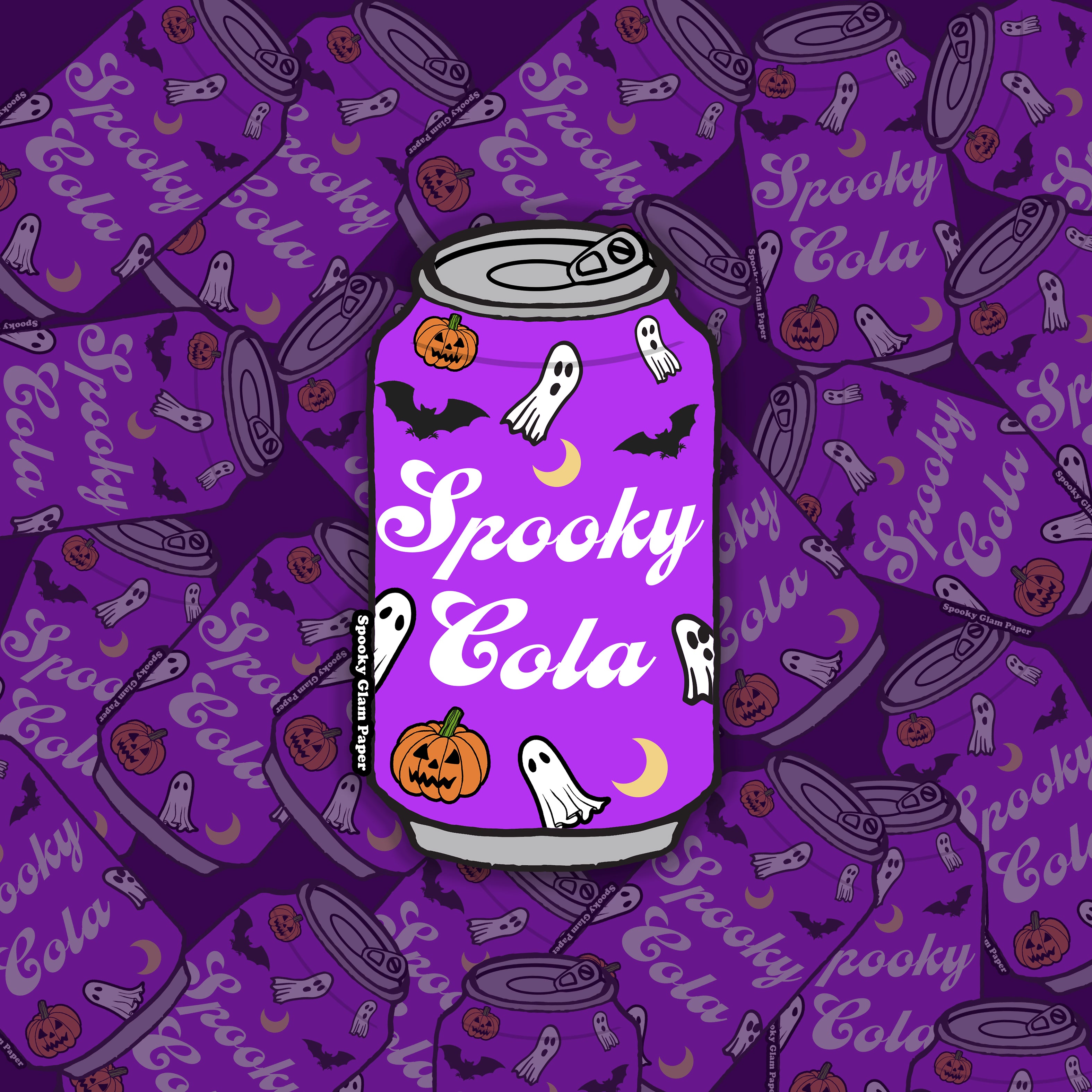 Spooky Soda Can Sticker – Spooky Glam Paper