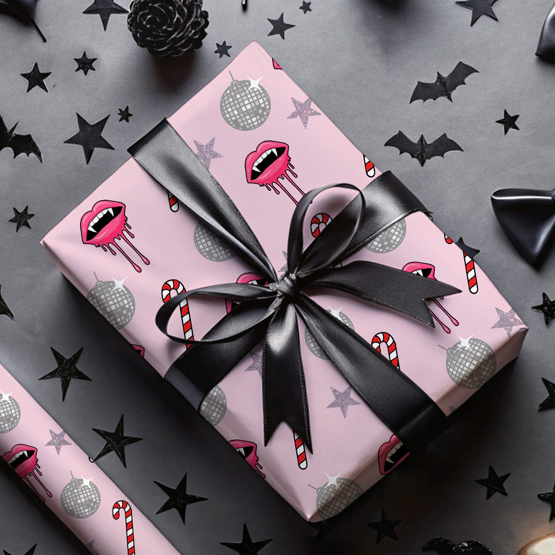 Vampire Holiday Gift Wrap | Gothic Christmas Wrapping Paper ...
